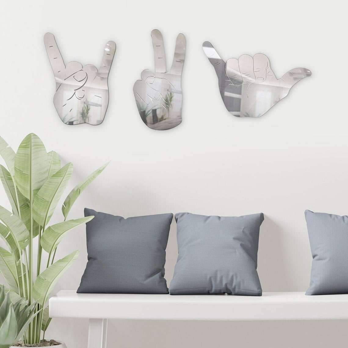 Set of 3 Hand Signs Wall Art Bundle Office Wall Art Cool - Etsy