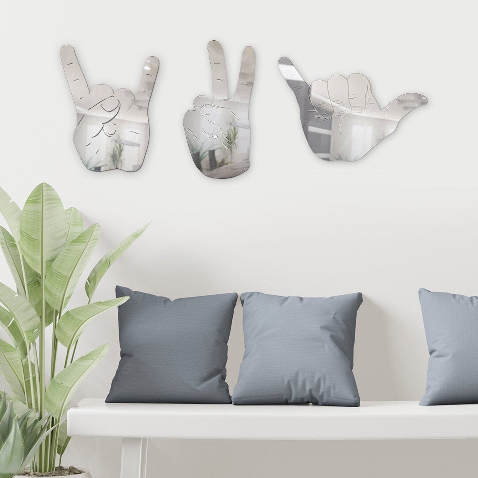 Set of 3 Hand Signs Wall Art Bundle Office Wall Art Cool - Etsy