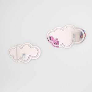 Set of 2 Acrylic Clouds Wall Art Mirror, Children's Bedroom Cloud Wall ...