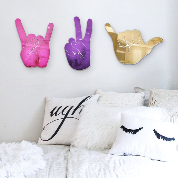 Set of 3 Hand Signs Wall Art Bundle Office Wall Art Cool - Etsy