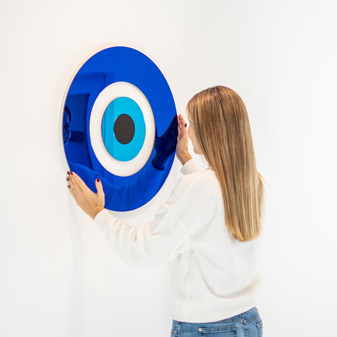 Mirror Minimalist Evil Eye Reflective Wall Art, Evil Eye Home Decor ...