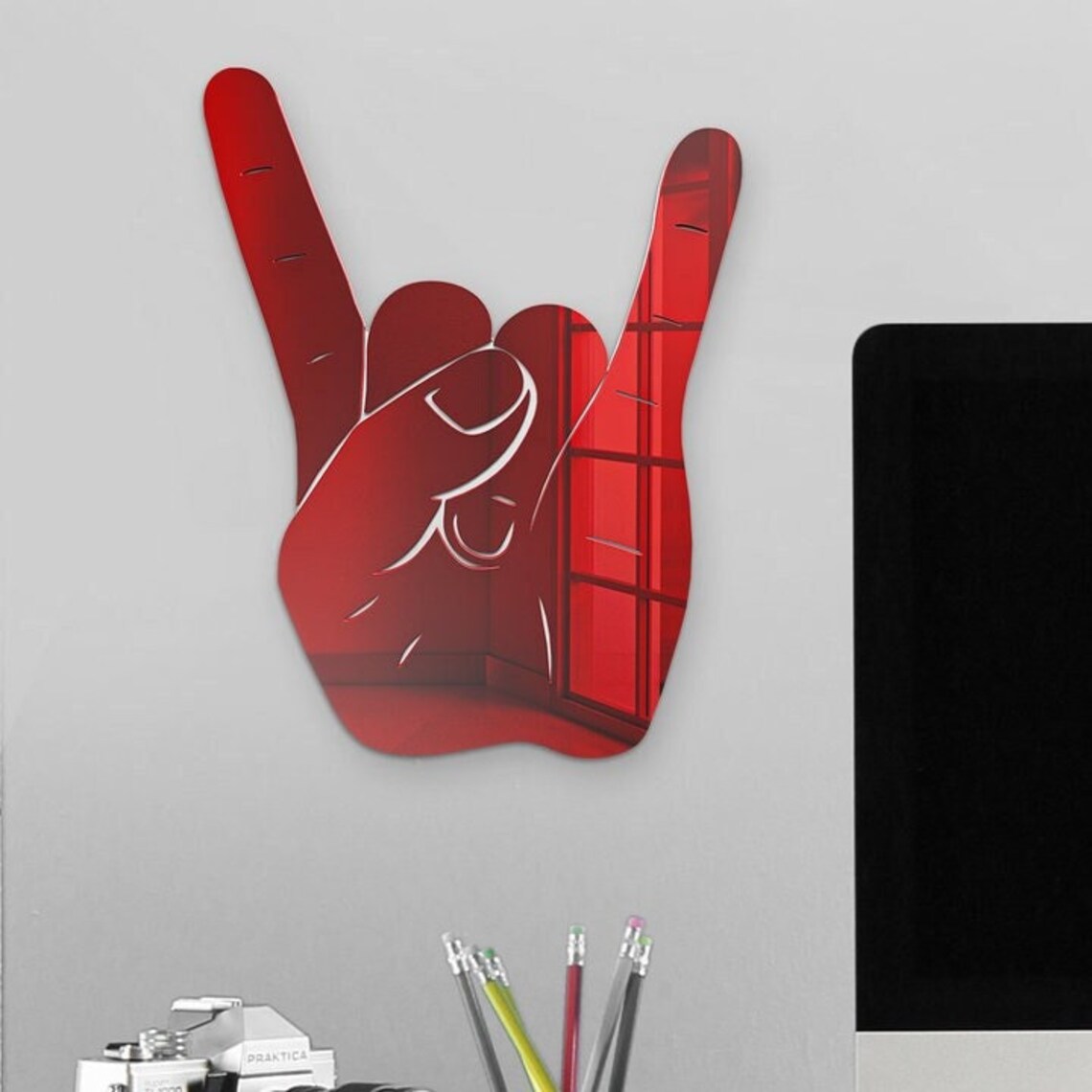 Rock on Sign Silhouette Wall Art Office Wall Art Music Room | Etsy