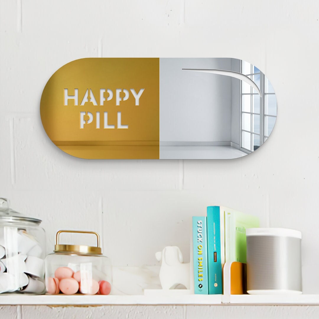 Happy Pill Wall Art Decor, Chill Pill Wall Art, Cool Pill Room Wall ...
