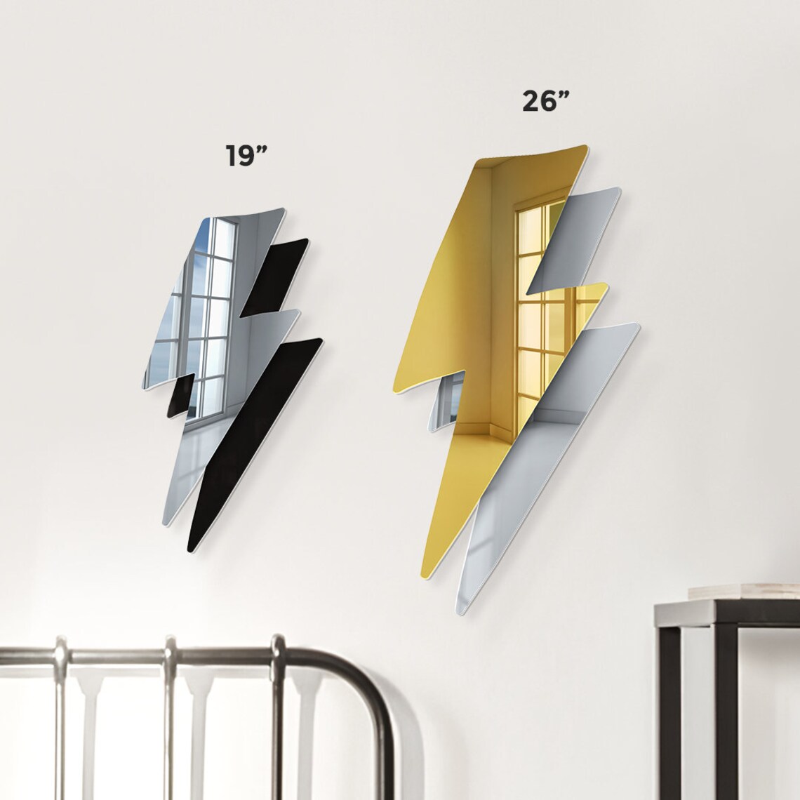 Lightning Bolt Acrylic Kids Wall Art Mirror Thunder Bolt | Etsy