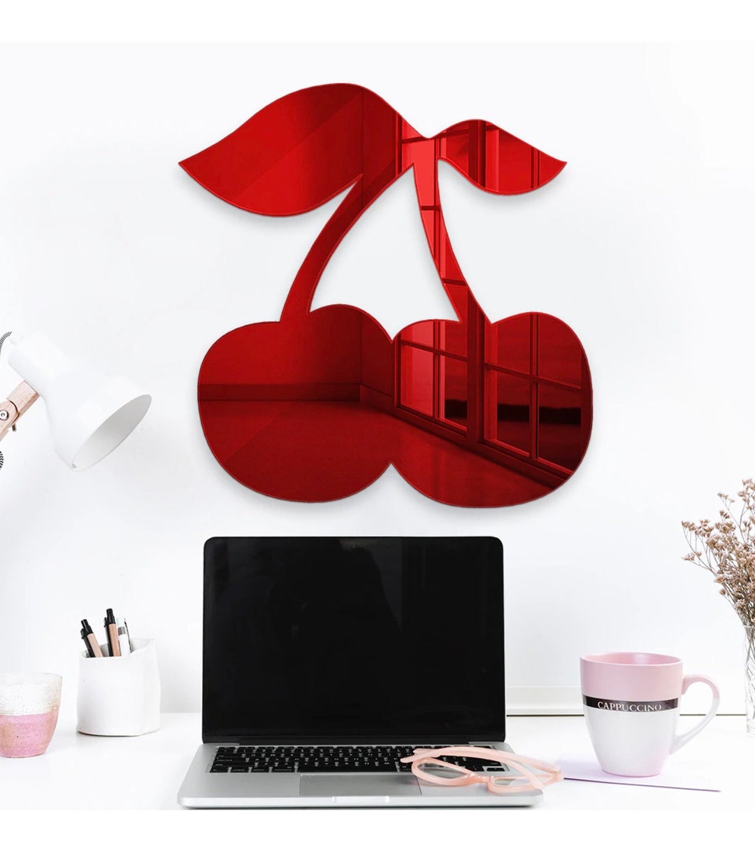 3D Acrylic Cherry Wall Art Mirror Cherry Wall Room Decor - Etsy