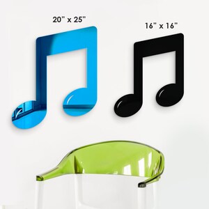 Musical Note Wall Art, Music Room Theme Mirror Wall Decor, Beamed Pair ...