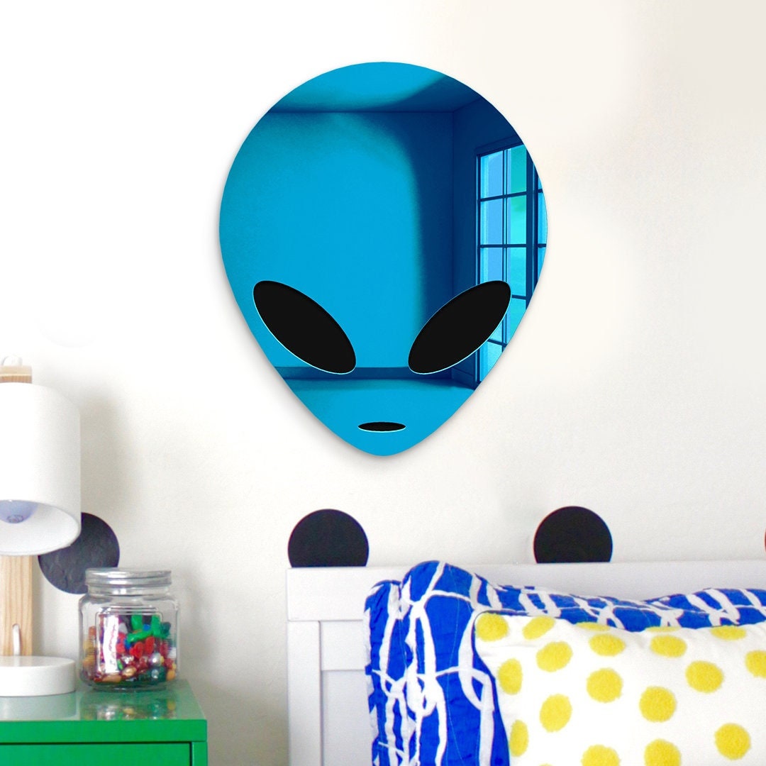Acrylic Alien Wall Art Mirror, Extraterrestrial Room Theme Decor, Space ...