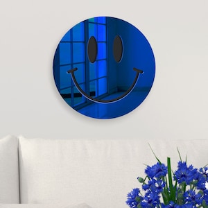 Happy Face 3D Mirror Wall Art, Iconic Cool Decor, Classic Emoji Wall ...