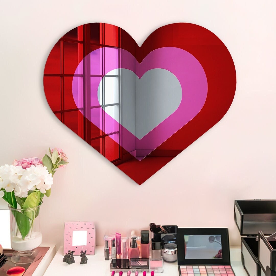 Concentric Heart Mirror Wall Art Mirror Heart Wall Decor - Etsy