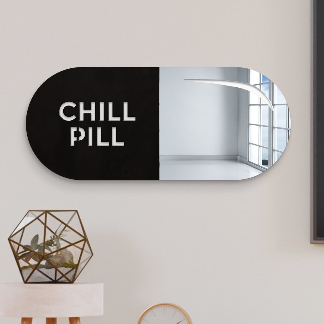 Chill Pill Wall Art Decor, Cool Pill Wall Art, Happy Pill Room Wall ...