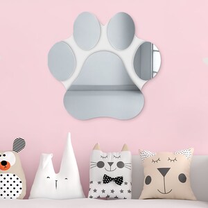 Paw Print Decorative Mirror Wall Art, Dog Paw Sign Wall Art, Cool ...