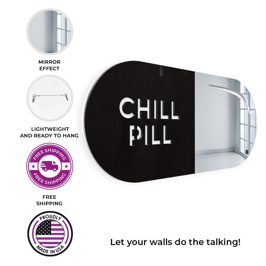 Chill Pill Wall Art Decor Cool Pill Wall Art Happy Pill Room - Etsy