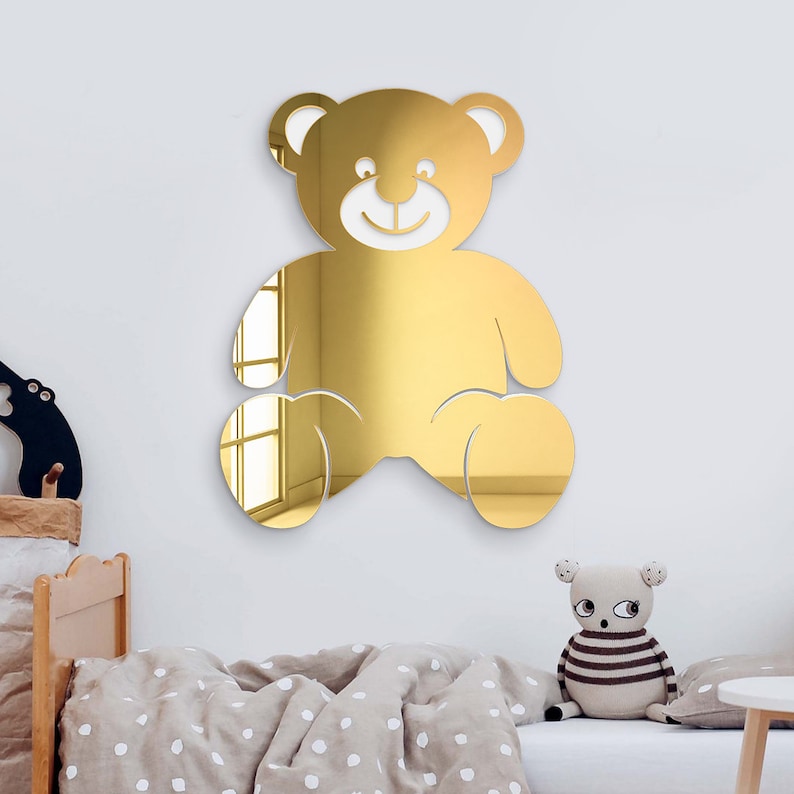 Acrylic Teddy Bear Wall Art Mirror Baby Bear Theme Room - Etsy