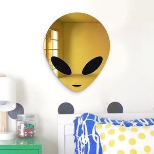 Acrylic Alien Wall Art Mirror, Extraterrestrial Room Theme Decor, Space ...