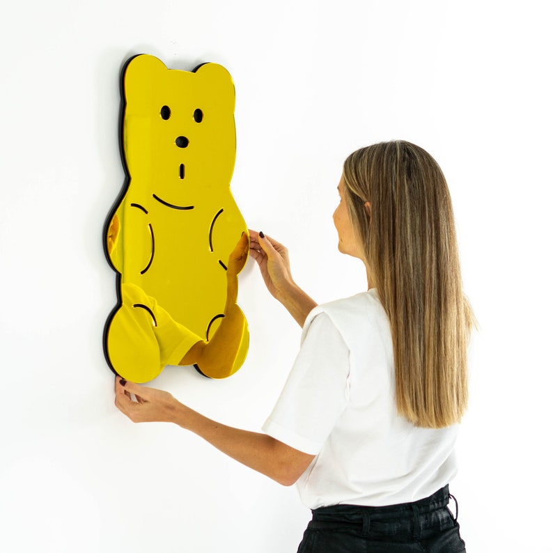 Acrylic Gummy Bear Wall Art Mirror, Baby Candy Theme Room Decor ...