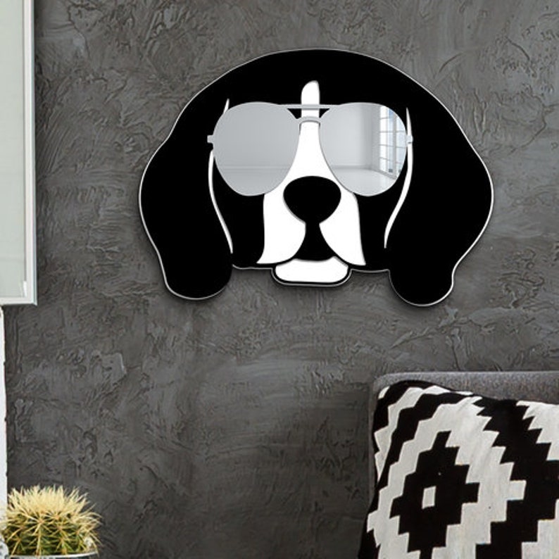 Cool Beagle Mirror Wall Art, Dog Wall Art, Cool Dog Mirror, Dog Wall ...
