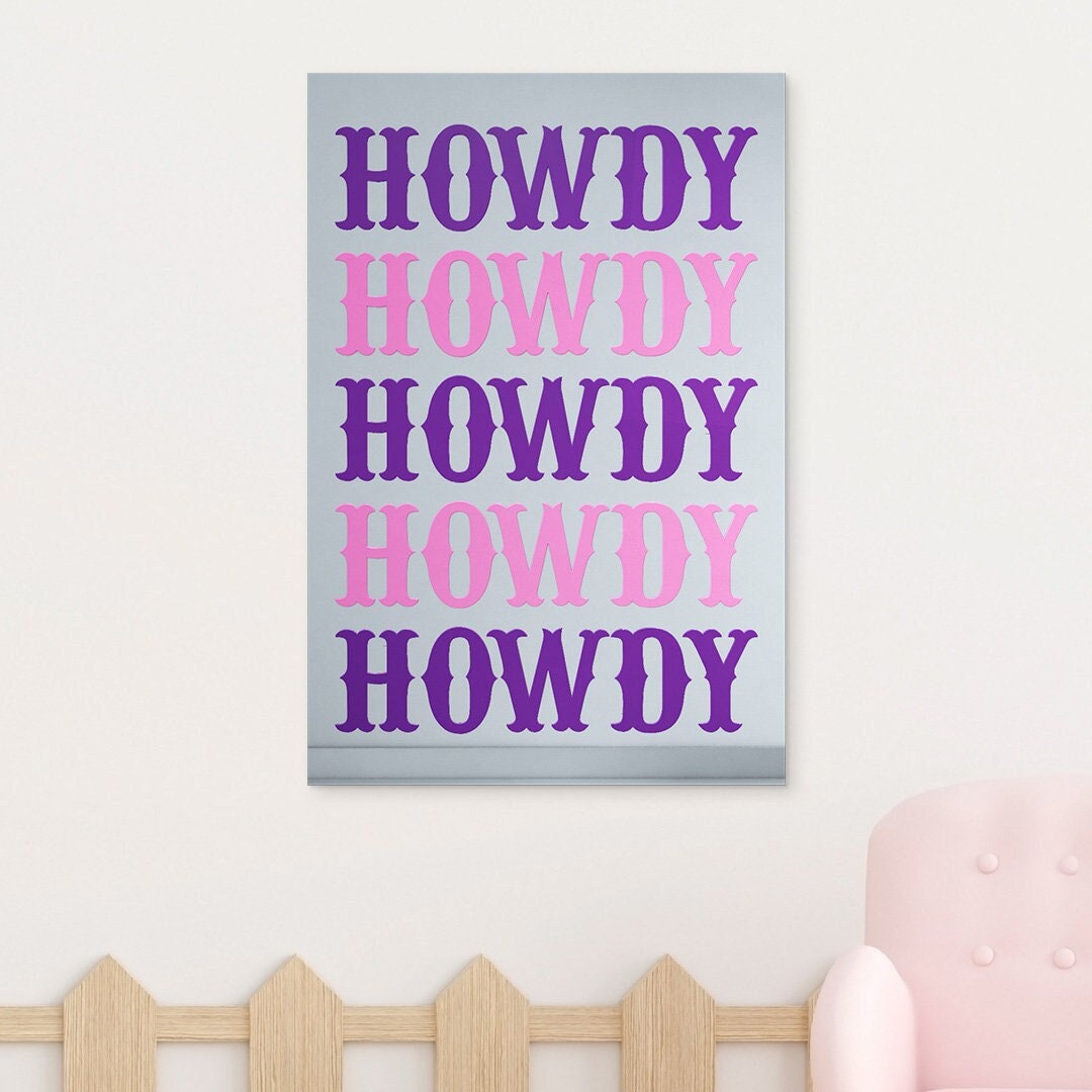 Howdy Mirror Wall Sign, Retro Cool Country Western Wall Hanging, Rodeo ...