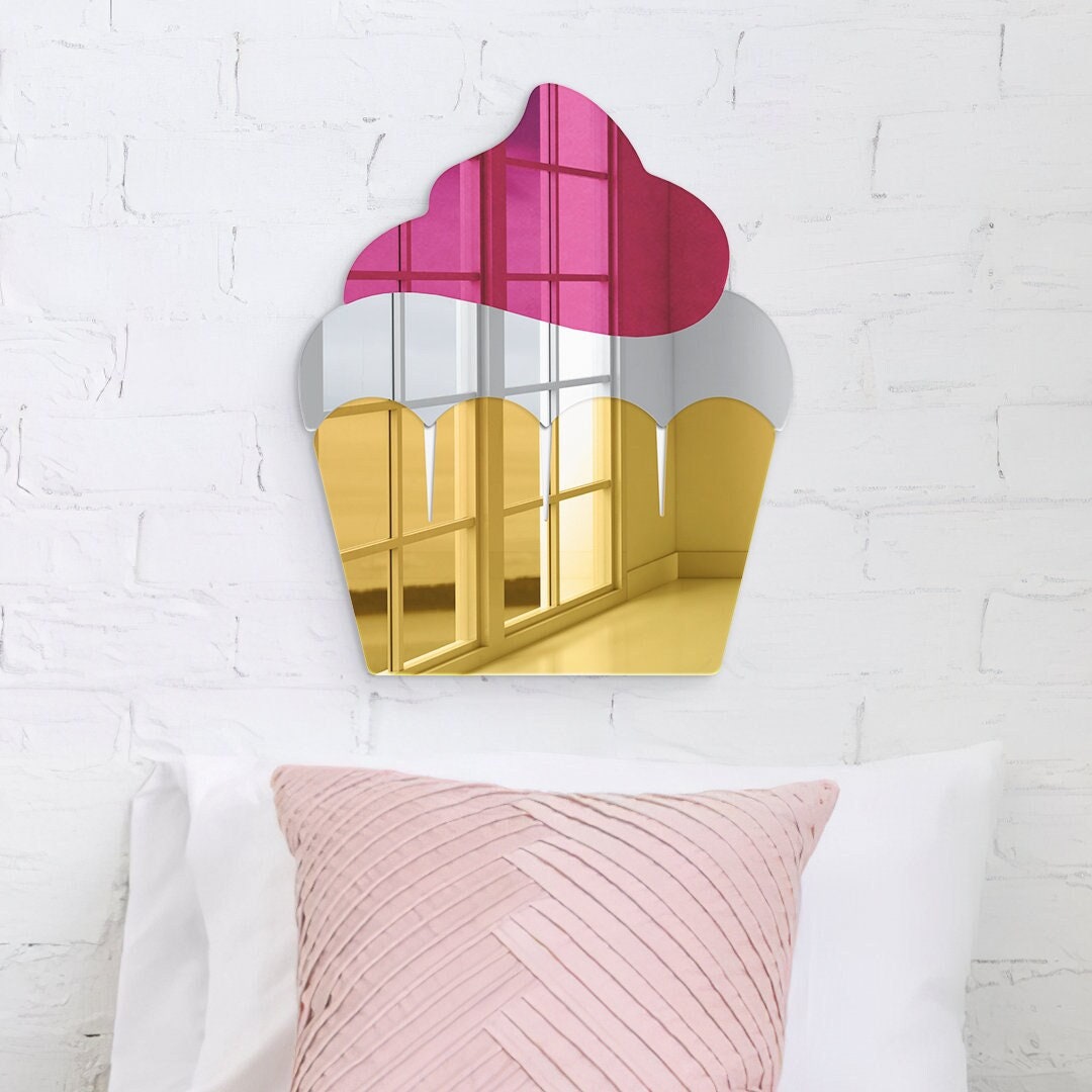3D Acrylic Cupcake Wall Decor Mirror Bakery Wall Art Candy - Etsy