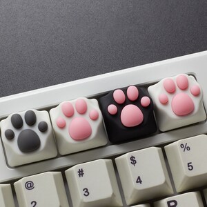 Paw Key Cap | ABS & Silicone | Pink, Black, White or Grey | Mechanical ...