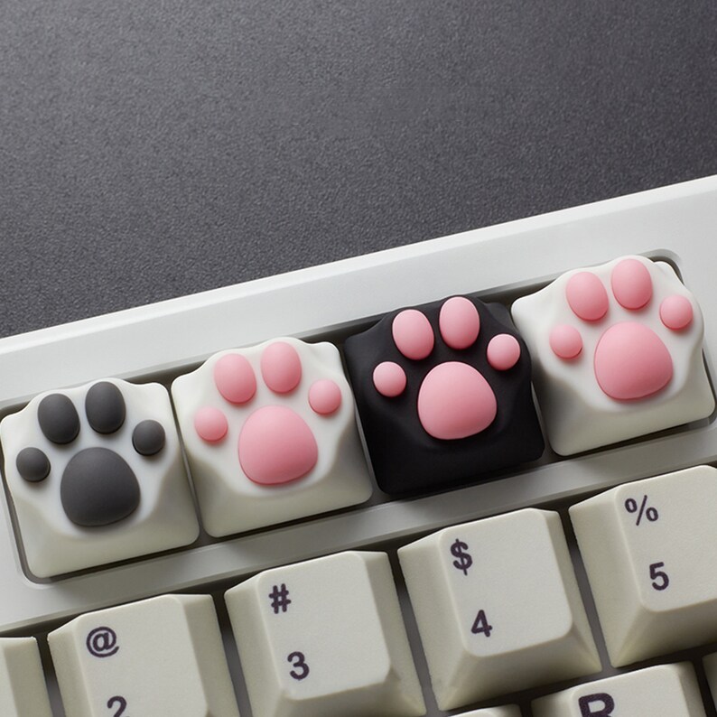 Paw Key Cap ABS & Silicone Pink Black White or Grey - Etsy