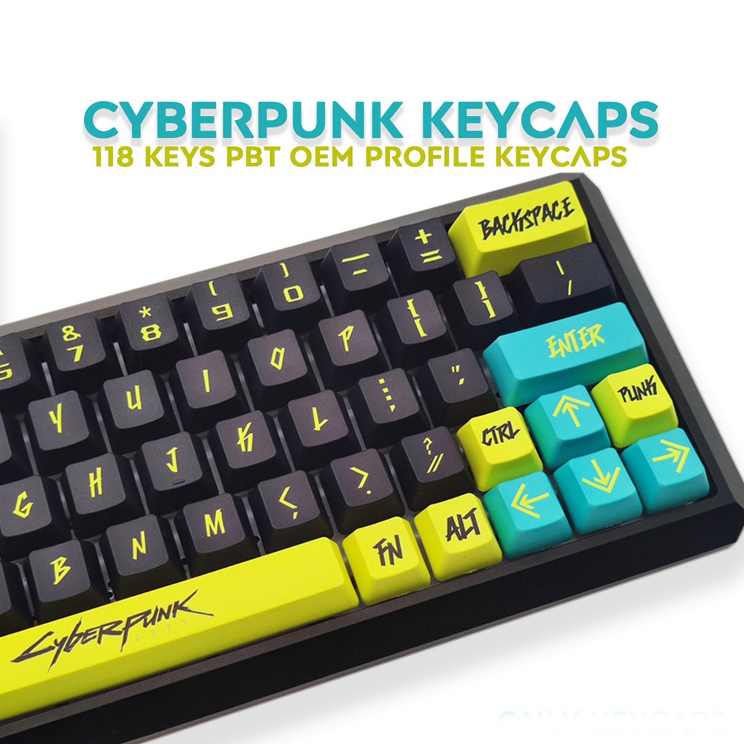 Cyberpunk OEM Profile Keycap Set 117 PBT Dye-sub Keys Cyberpunk 2077 ...