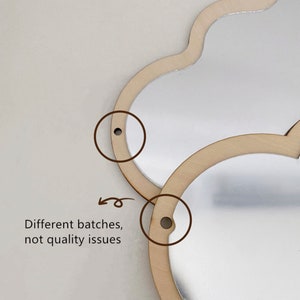 Cloud Aesthetic Acrylic Mirror With Wood Color | Cute Mirror Beige ...