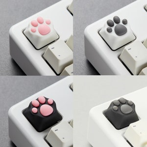 Paw Key Cap | ABS & Silicone | Pink, Black, White or Grey | Mechanical ...