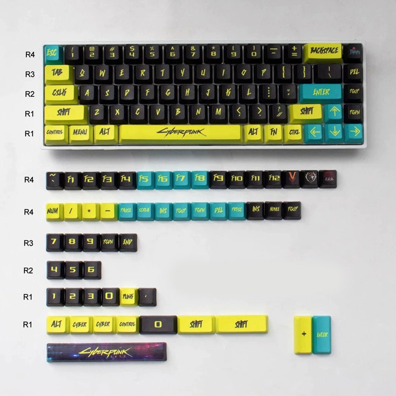 Cyberpunk OEM Profile Keycap Set 117 PBT Dye-sub Keys - Etsy