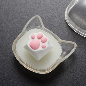 Paw Key Cap | ABS & Silicone | Pink, Black, White or Grey | Mechanical ...