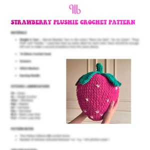 Strawberry Crochet Plushie Aesthetic Pillow PDF Pattern | Easy ...