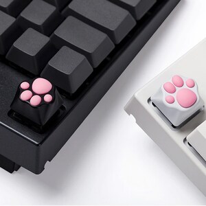 Paw Key Cap | ABS & Silicone | Pink, Black, White or Grey | Mechanical ...