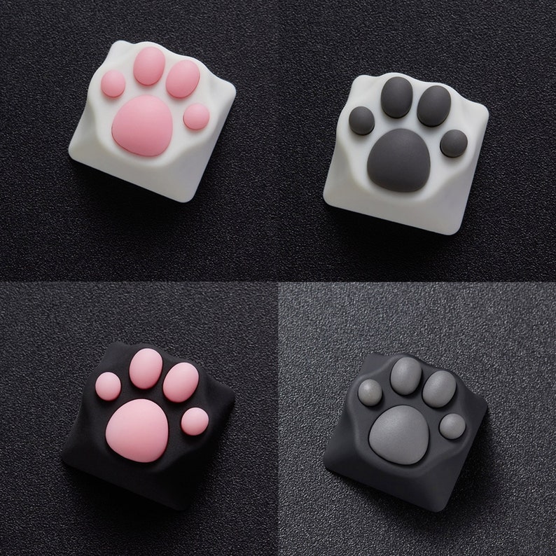 Paw Key Cap ABS & Silicone Pink Black White or Grey - Etsy