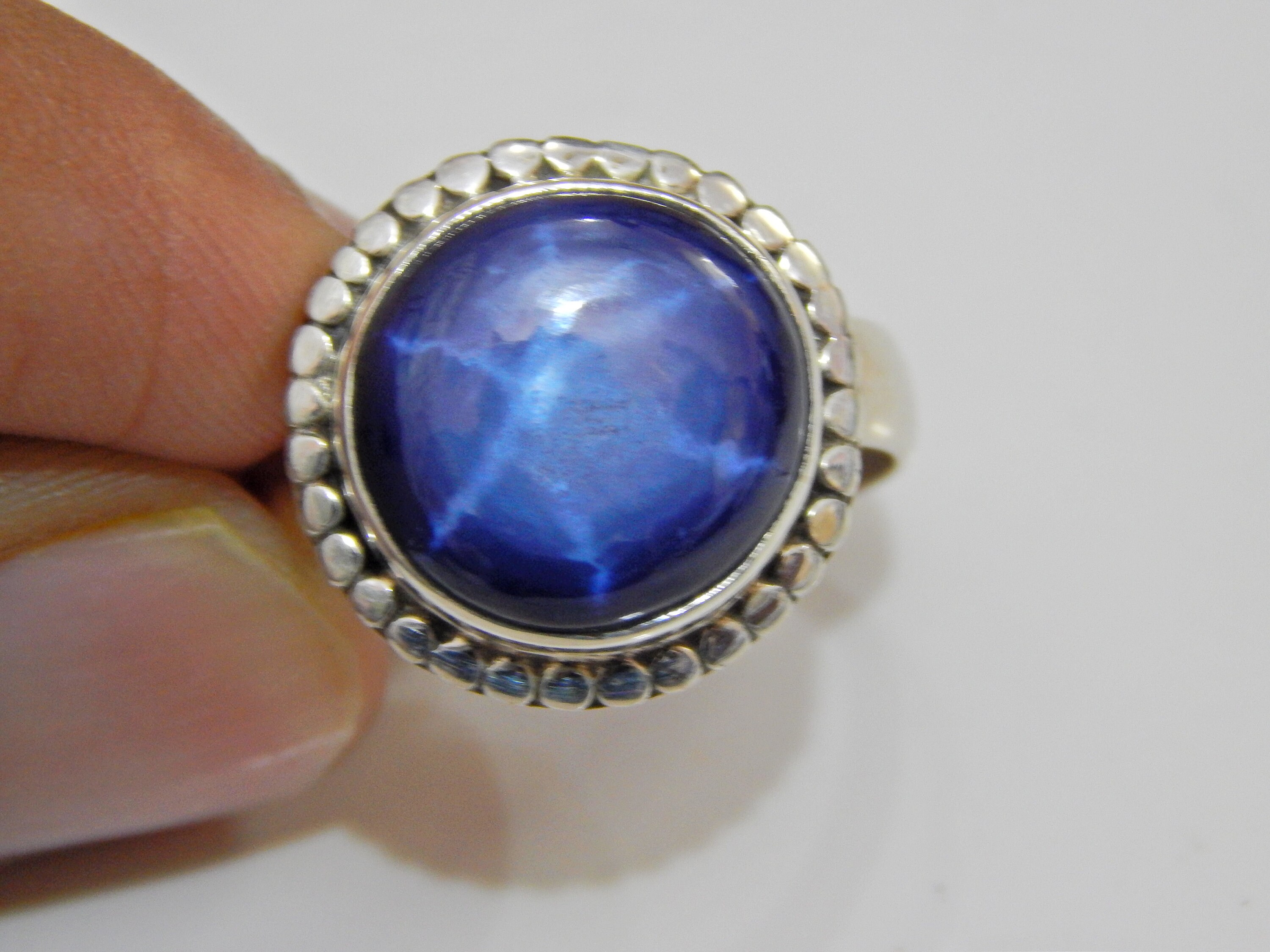 Natural Star Sapphire Rings 925 Sterling Silver Jewelry, Ring With ...