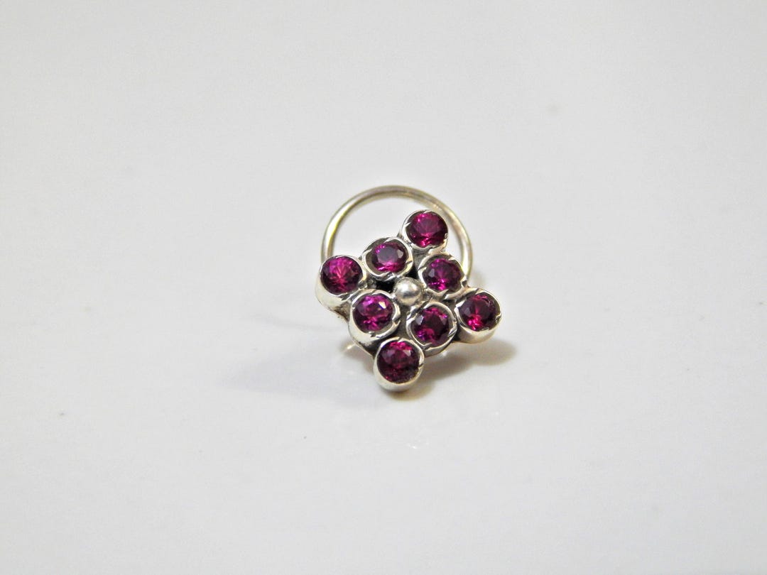 Handmade Ruby Nose Ring: 925 Sterling Silver Jewelry - Etsy