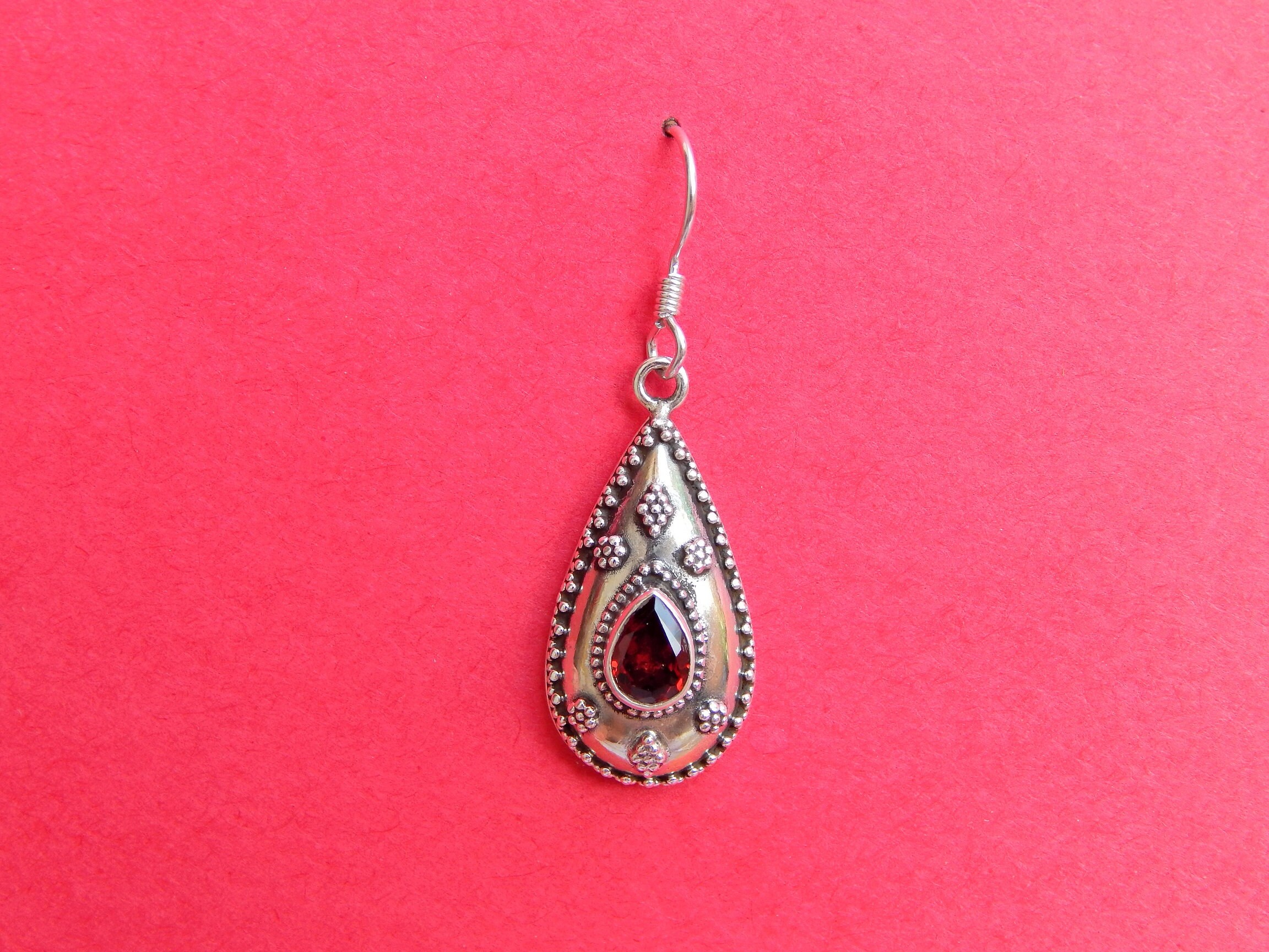 Granat Ohrring 925 Sterling Silber Schmuck Ohrring mit - Etsy.de