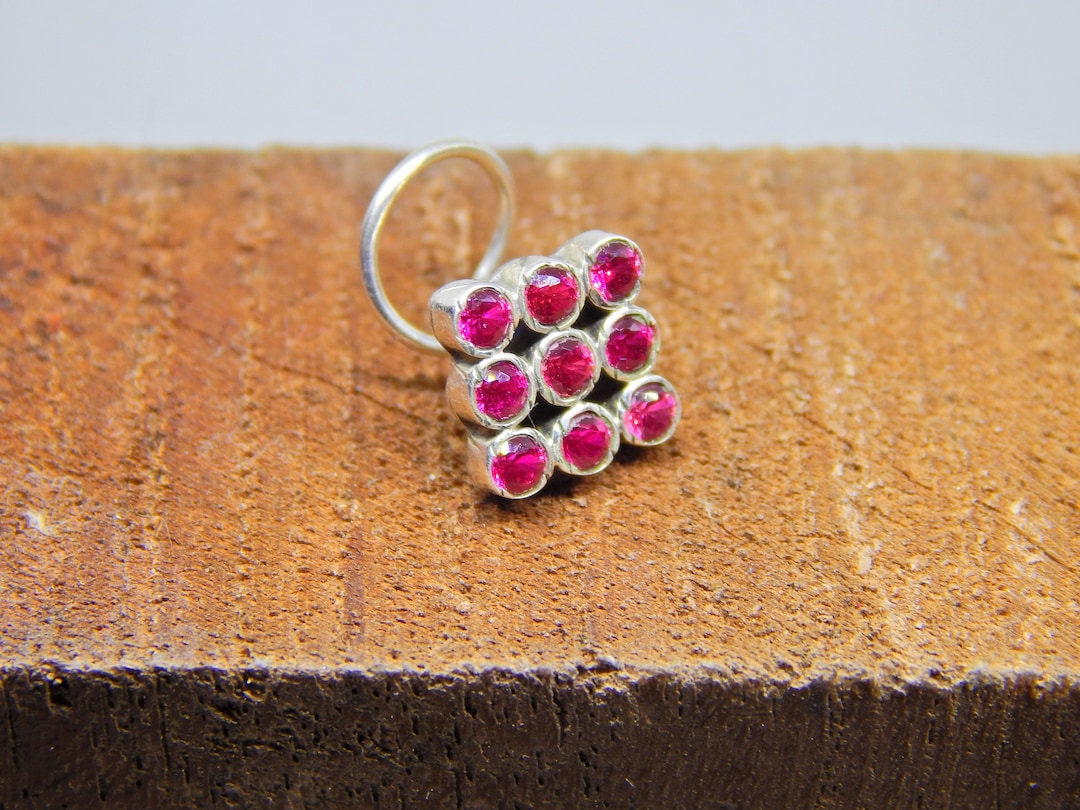 Natural Ruby Nose Stud in 925 Sterling Silver | Silver Nose Ring | Nose ...