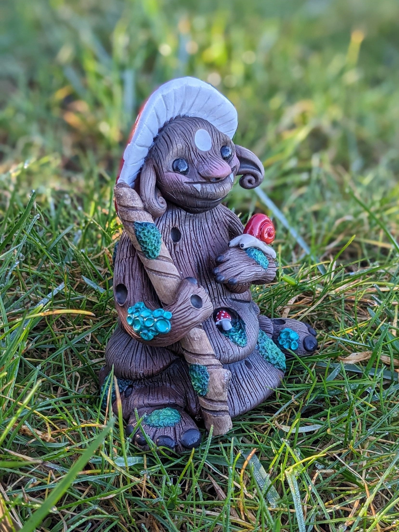 Happy Forest Goblin Figurine Polymer Clay Sculpture Goblincore Gifts Nature Gifts Goblin ...