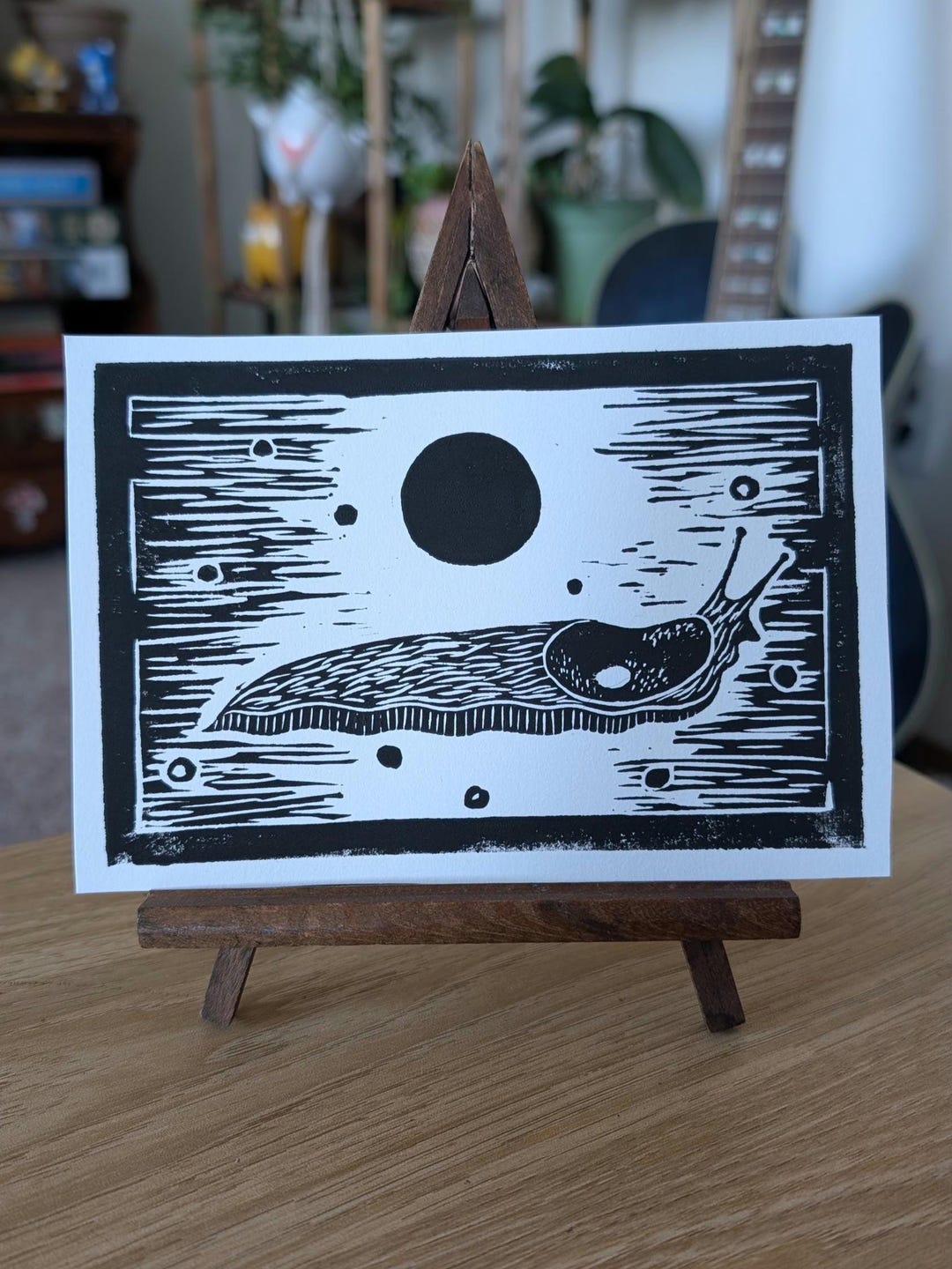 Slug Linocut Print Slug Art Print Handmade Linoprint Nature Themed Art ...