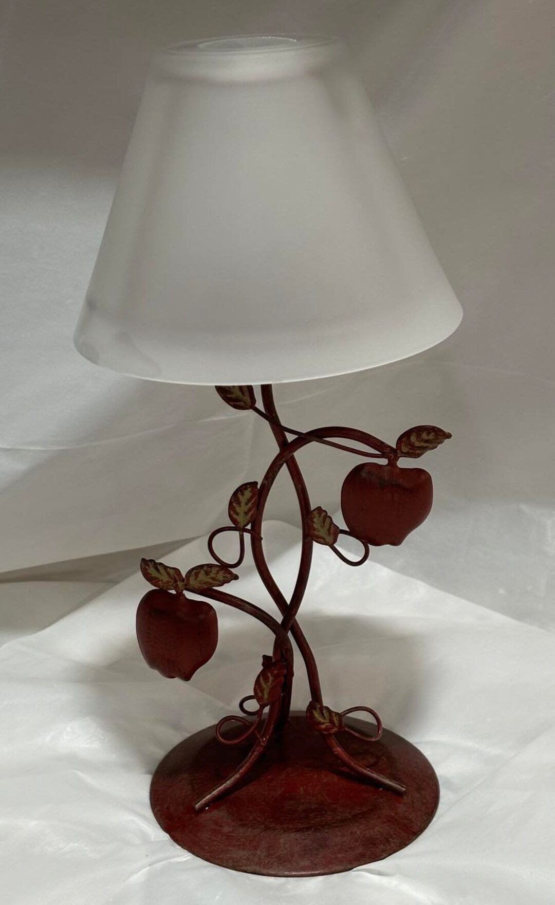 Vintage Rustic Metal Candle Lamp With Glass Shade - Etsy