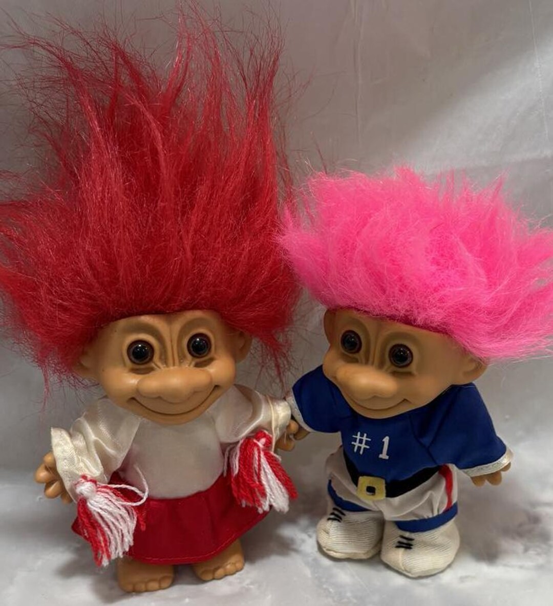 Vintage Troll Russ Cheerleader and Football Player - Etsy