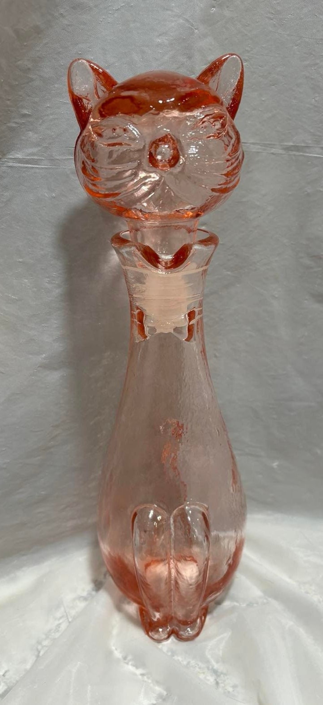 Vintage Glass Decanter Cat - Etsy