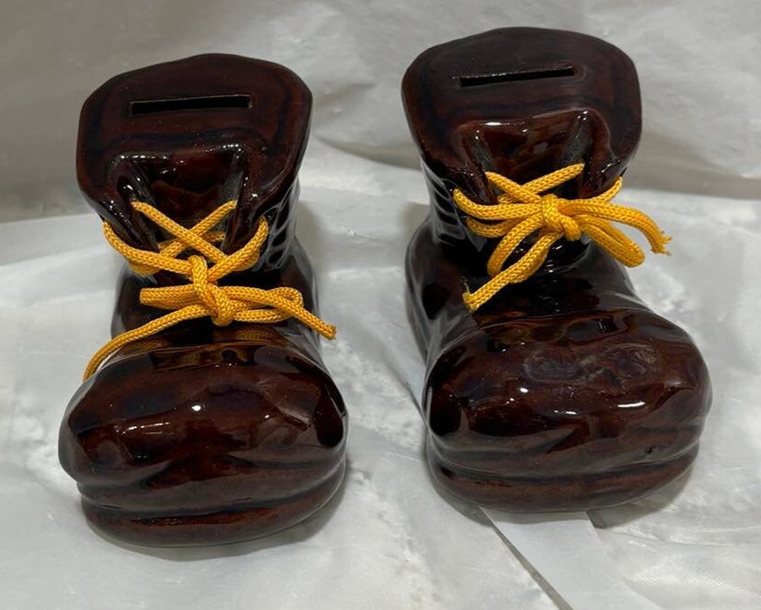 Vintage Granny Boots - Pair - Bank Terracotta Brown Ceramic - Etsy