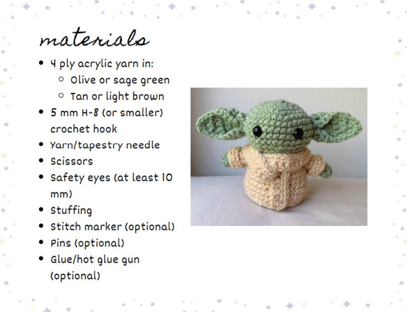 Baby Yoda / Grogu PDF Pattern Crochet Plush / Amigurumi - Etsy