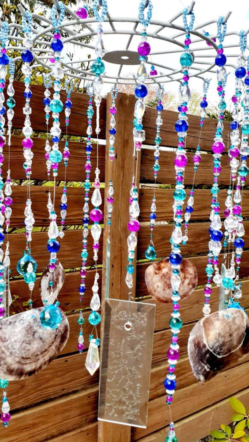 Crystal and Glass Beaded Curtain Suncatcher, Colorful Glass Bead ...