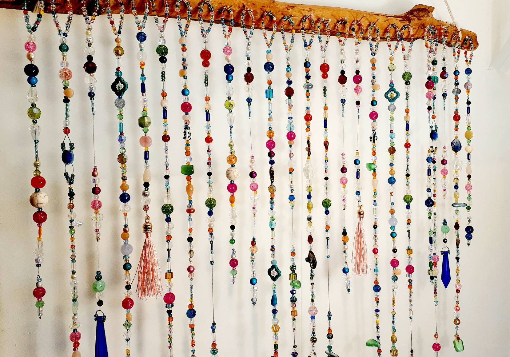 Handmade Beaded Window Valance shabby chic curtain sautoir | Etsy