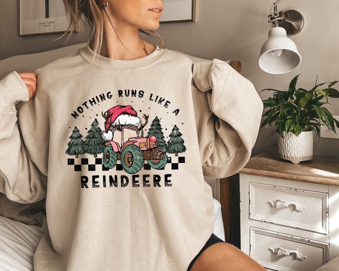 Nothing Runs Like a Reindeere Green Christmas Sweatshirt - Etsy