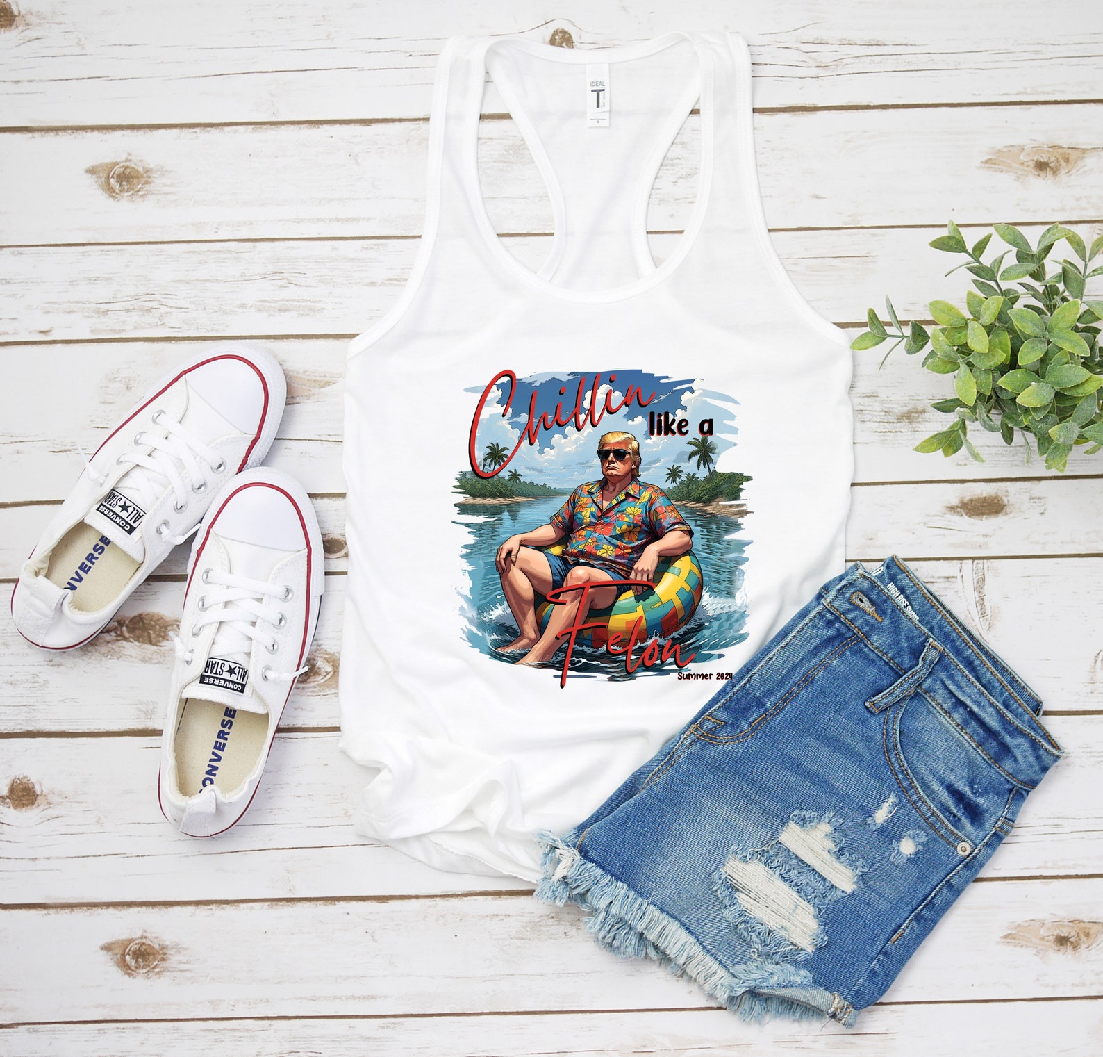 Chillin Like a Felon Summer 2024, Usa Tank Top, Patriotic Tank Top, 4th ...
