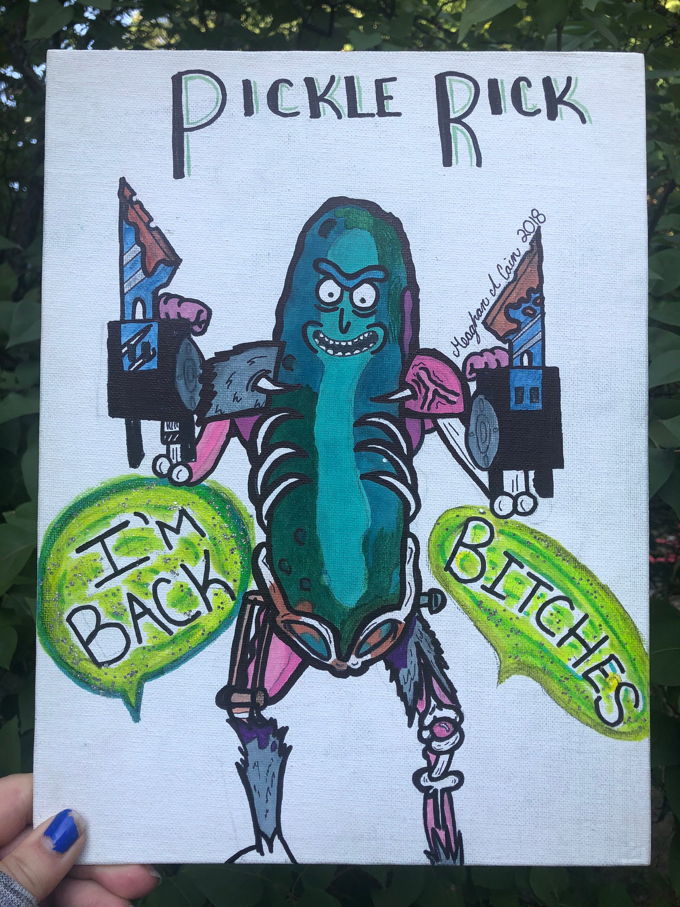 9x12 Pickle Rick Canvas | Etsy