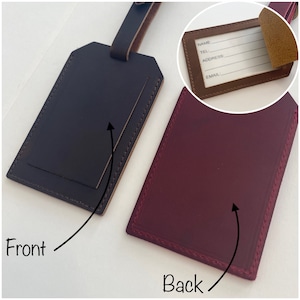 Personalized Genuine Leather Luggage Tag Engraved Luggage Tags Personalized Leather Baggage Tags ...