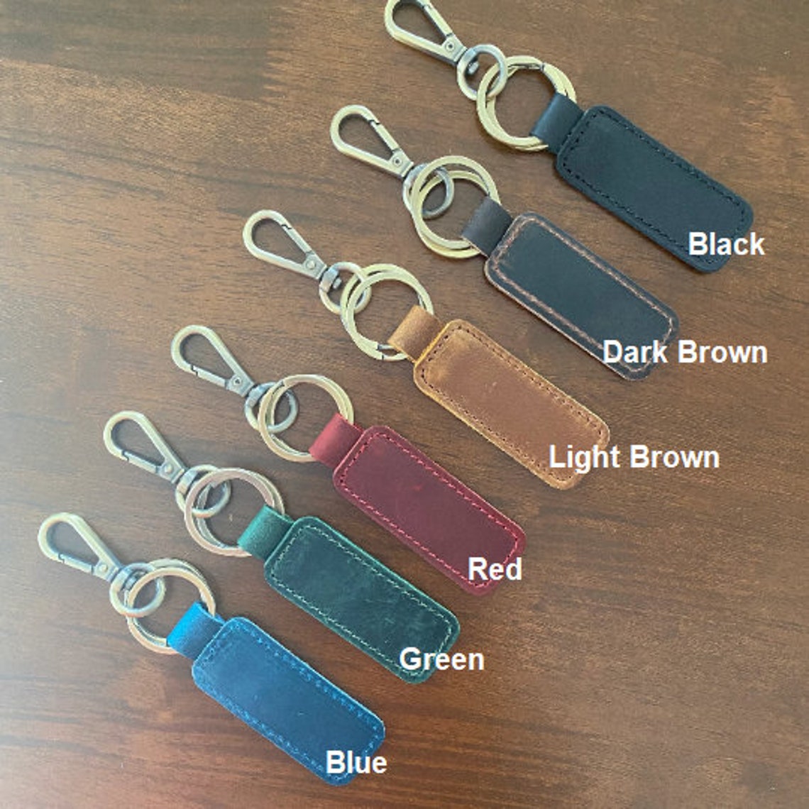 Personalized Leather Keychain Customized Leather Keychain | Etsy